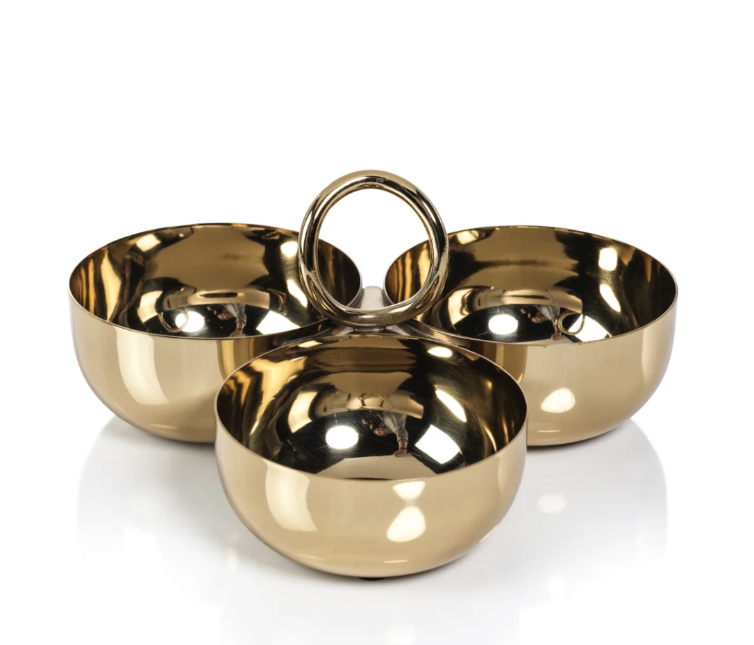 Aperitifs Cocktail Condiment Bowl Set - Polished Gold – Summer House ...